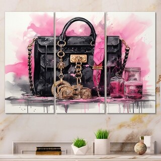 Designart "Deisgner Pink Bag Envy II" Fashion Canvas Prints Set - Bed Bath & Beyond - 39447576